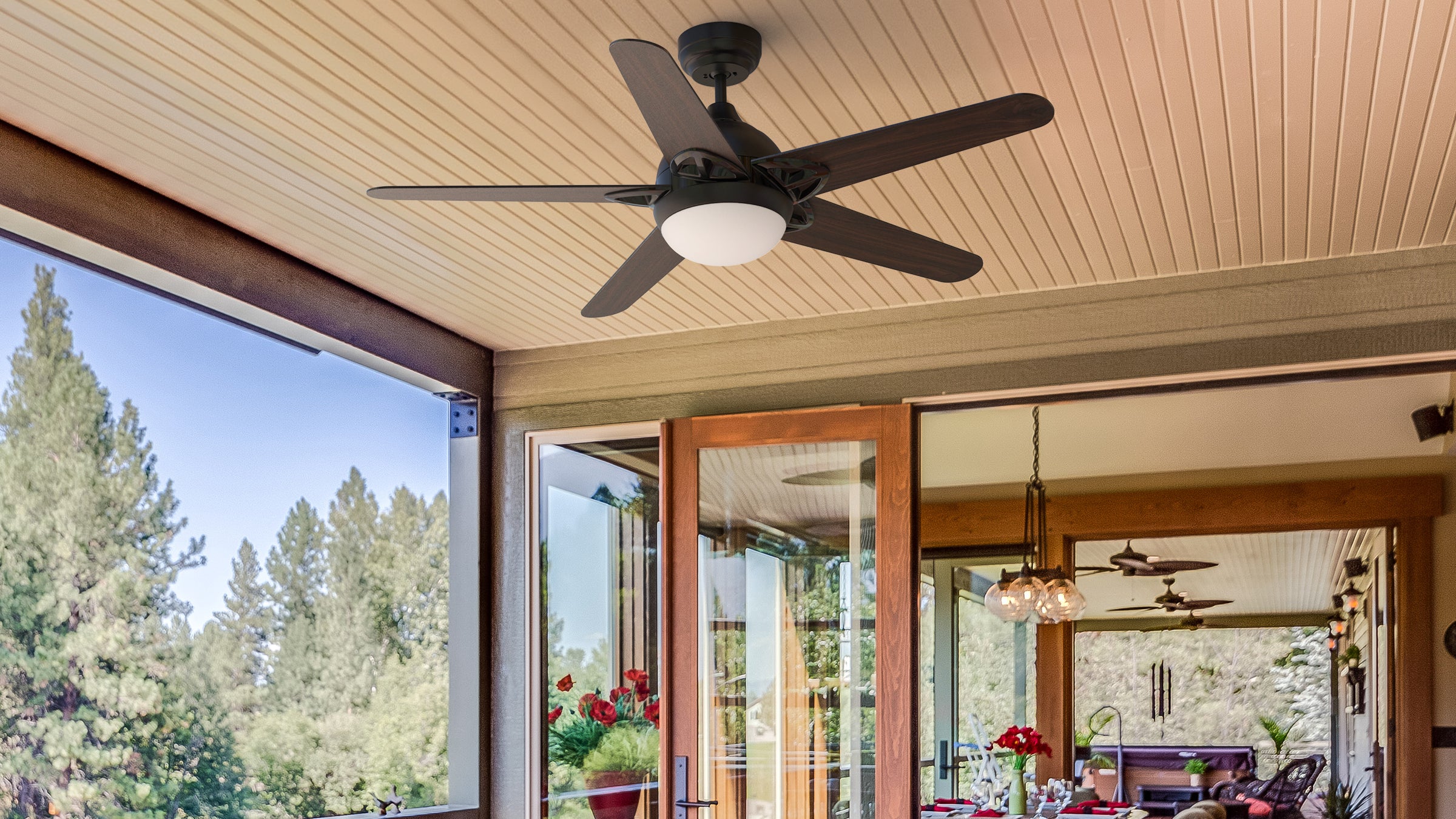 Sunroom Ceiling Fan | Smart Enable Fan with Lights | Smafan