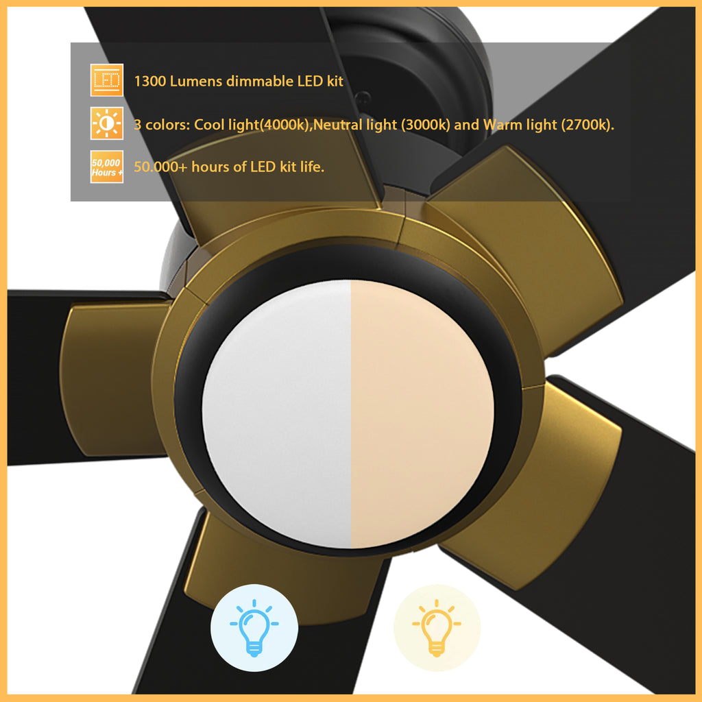 Aspen 52 inch Smart WiFi Fan Outdoor/Indoor with LED Light – SmaFan.com