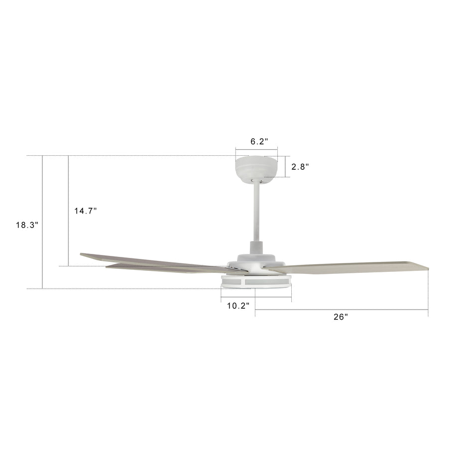 52 in. Explorer 5-Blade LED Smart Ceiling Fan with LED Light – SmaFan.com